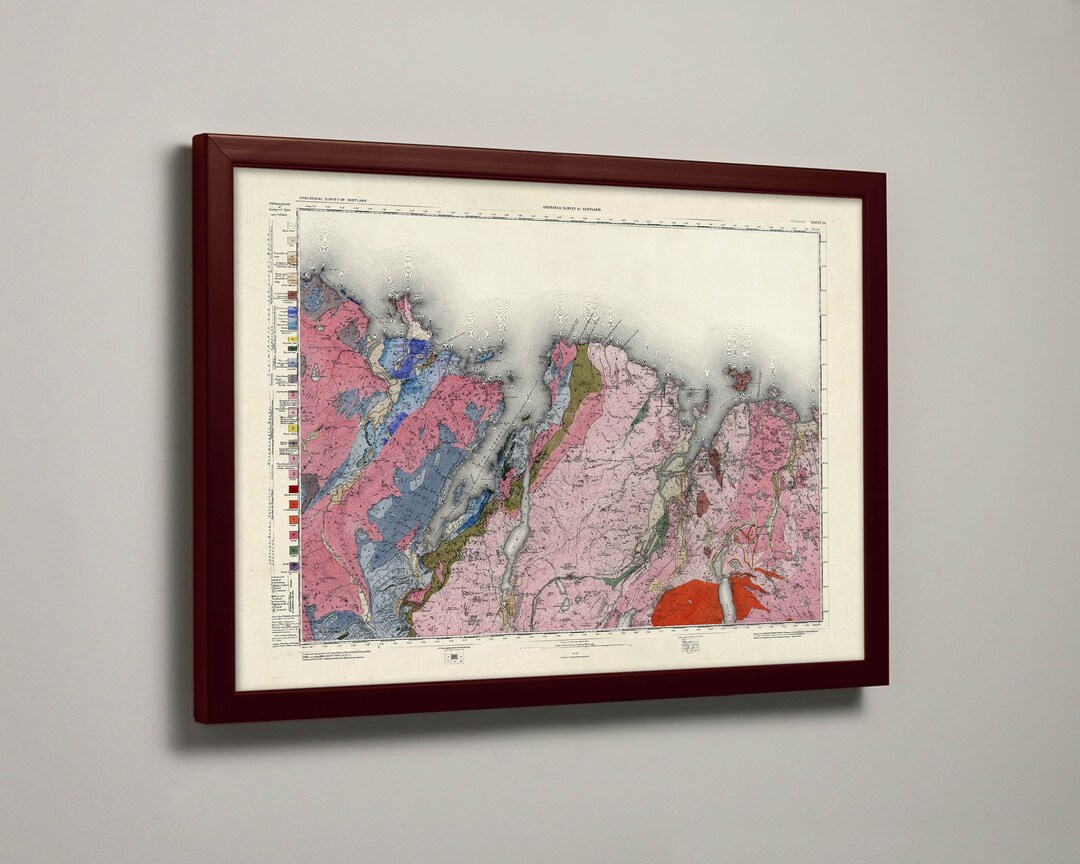 Map of Tongue } tongue, Ribigill, Talmine Geology - Etsy