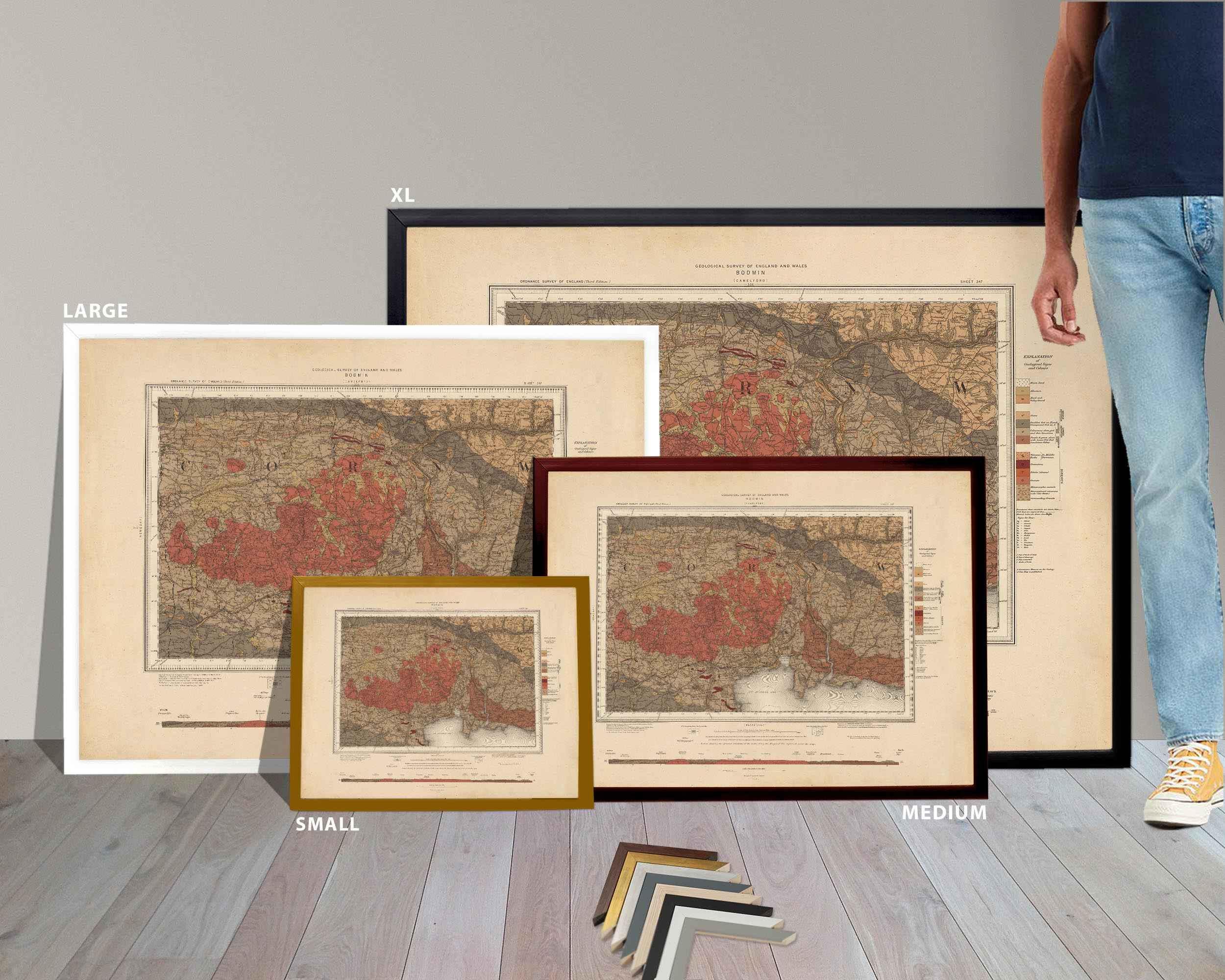 Map of Bodmin } old Geological Chart - Etsy