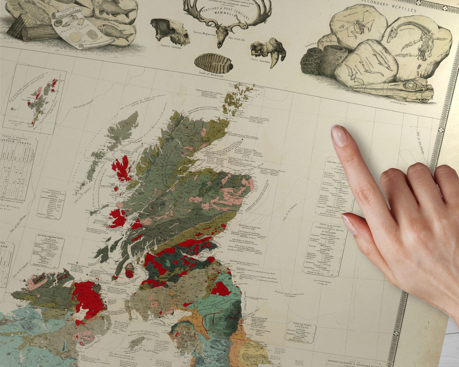 Antique Map of Great Britain 1848, Scotland Map, England Old Map ...