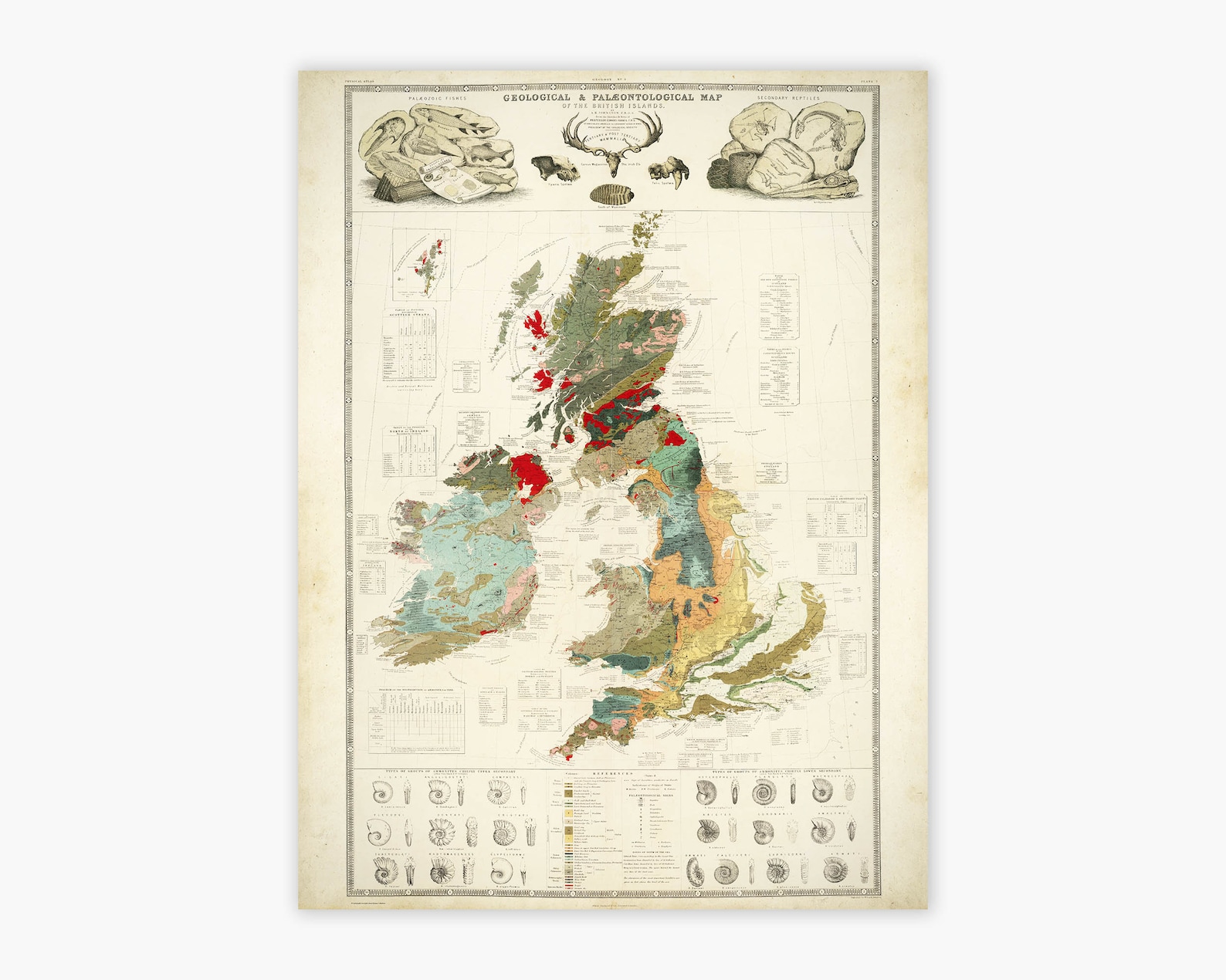 Antique Map of Great Britain 1848, Scotland Map, England Old Map ...