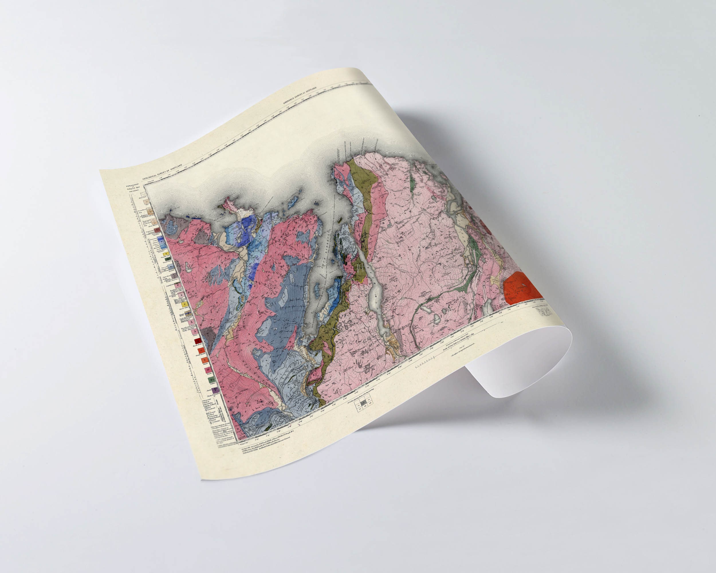 Map of Tongue } tongue, Ribigill, Talmine Geology - Etsy
