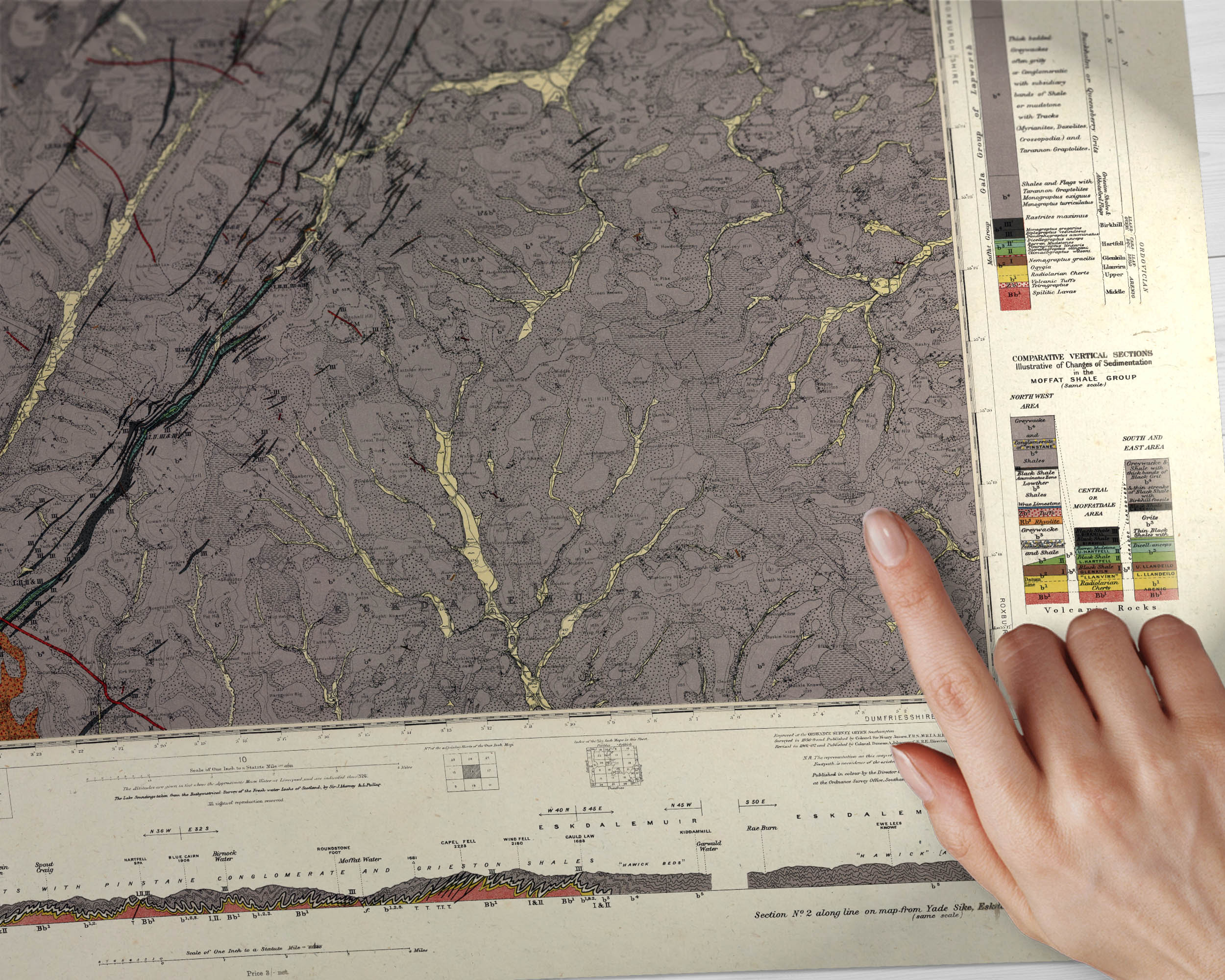 Old Moffat Geological Map Moffat,beattock,lochwood Mains,lochwood ...