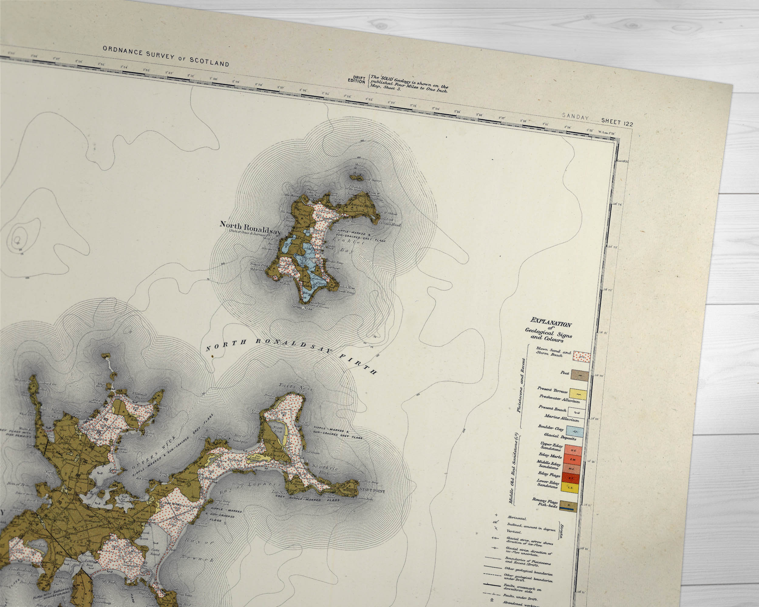Old Sanday Geological Map Tarbertdibidilglendibadle - Etsy
