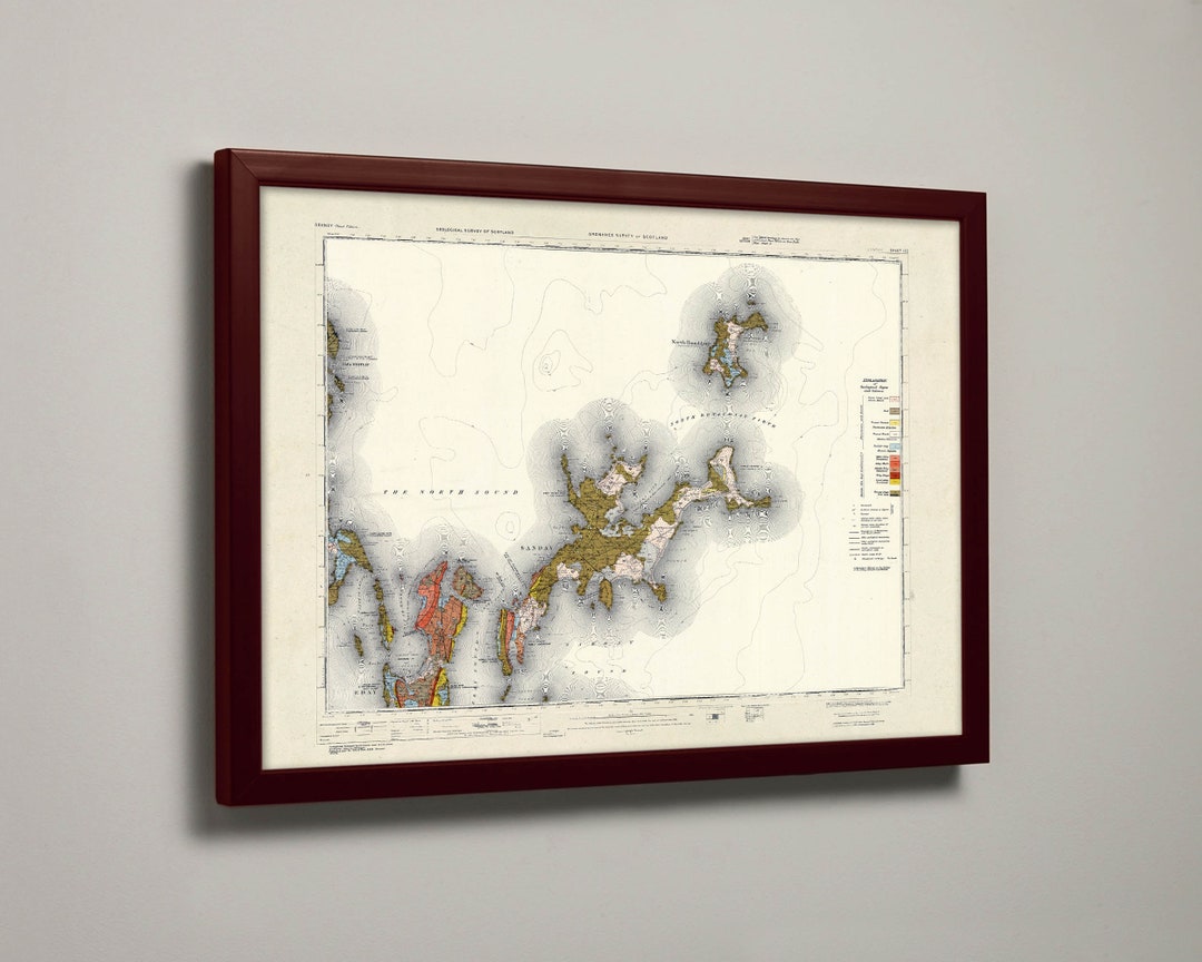 Old Sanday Geological Map Tarbertdibidilglendibadle - Etsy