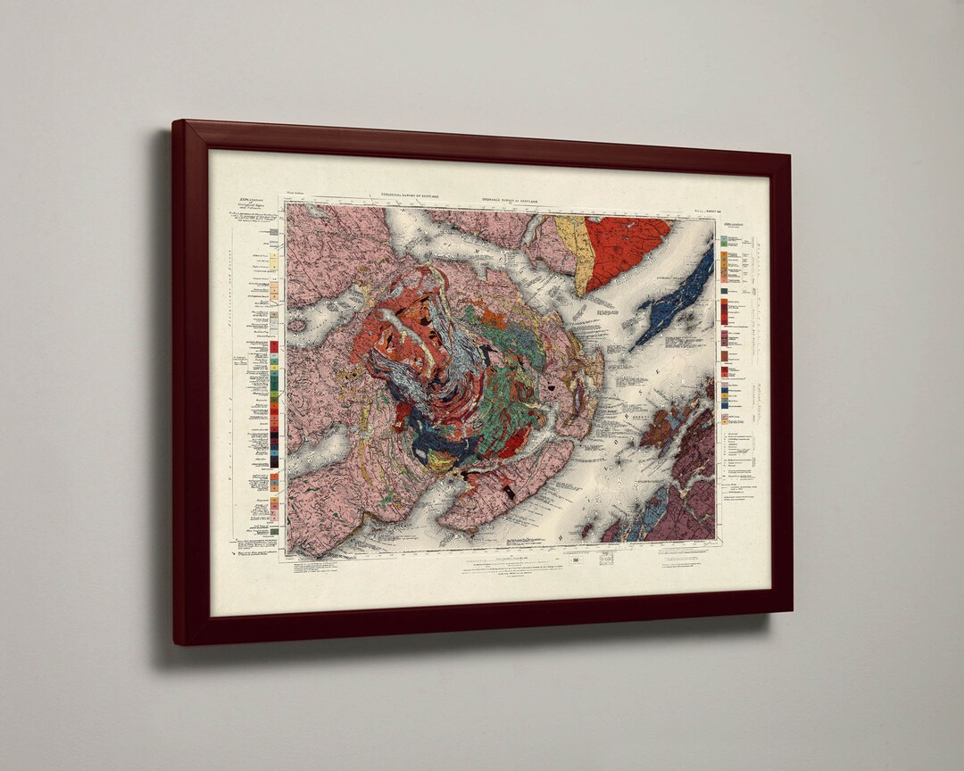 Mull Old Geological Map | pennygown, Knock, Salen - Etsy