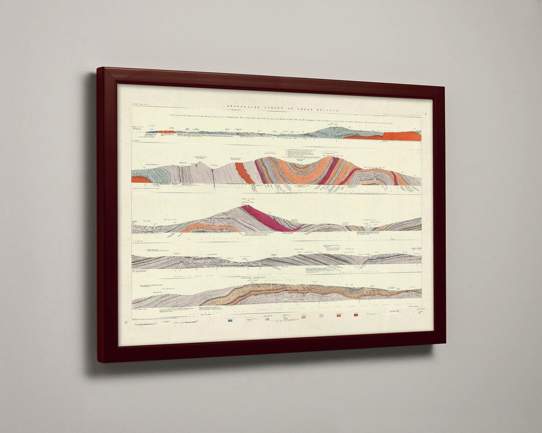 Menai Straits & Suspension Bridge Geology Chart | map of Suspension ...