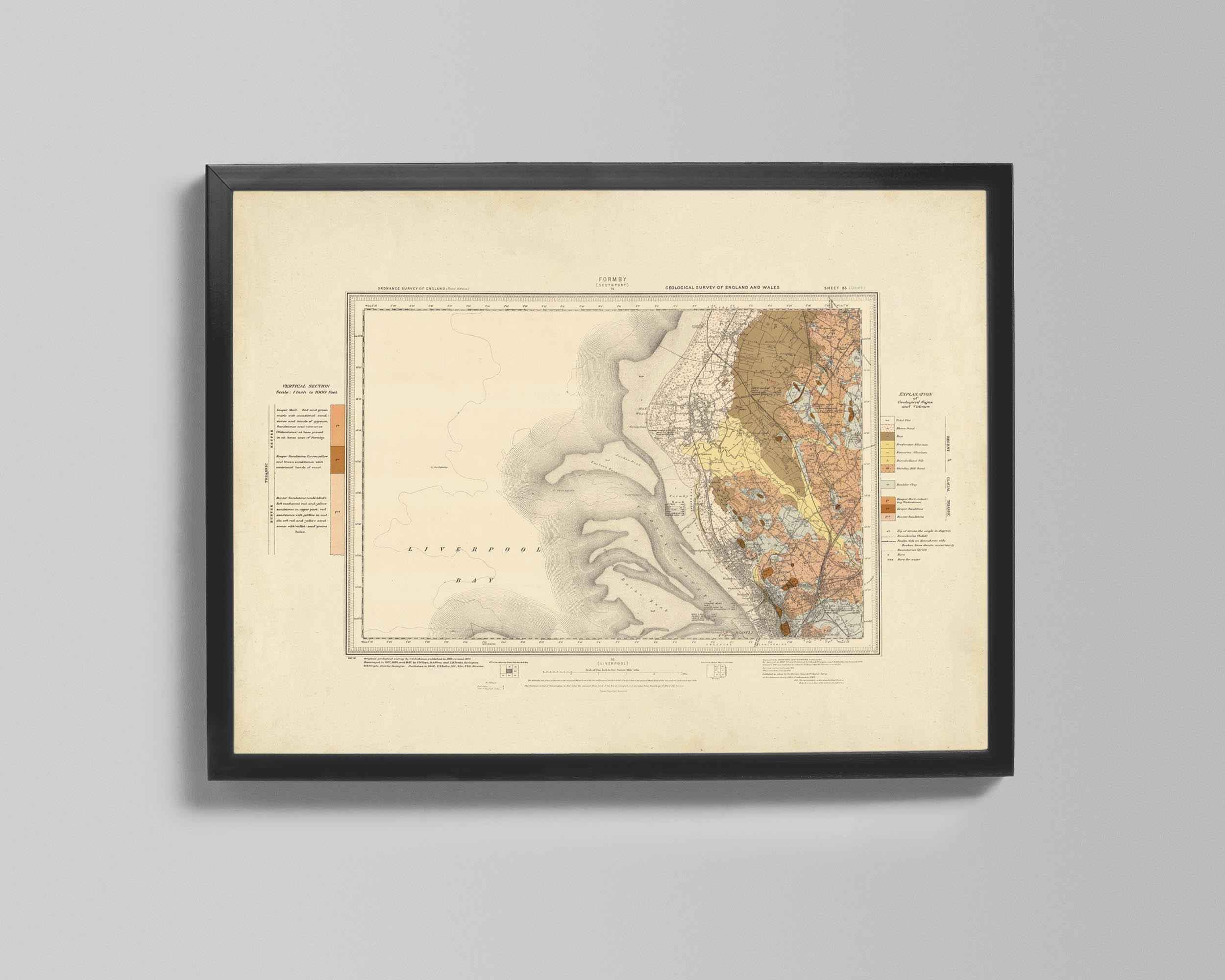 Map of Formby } old Geological Chart - Etsy