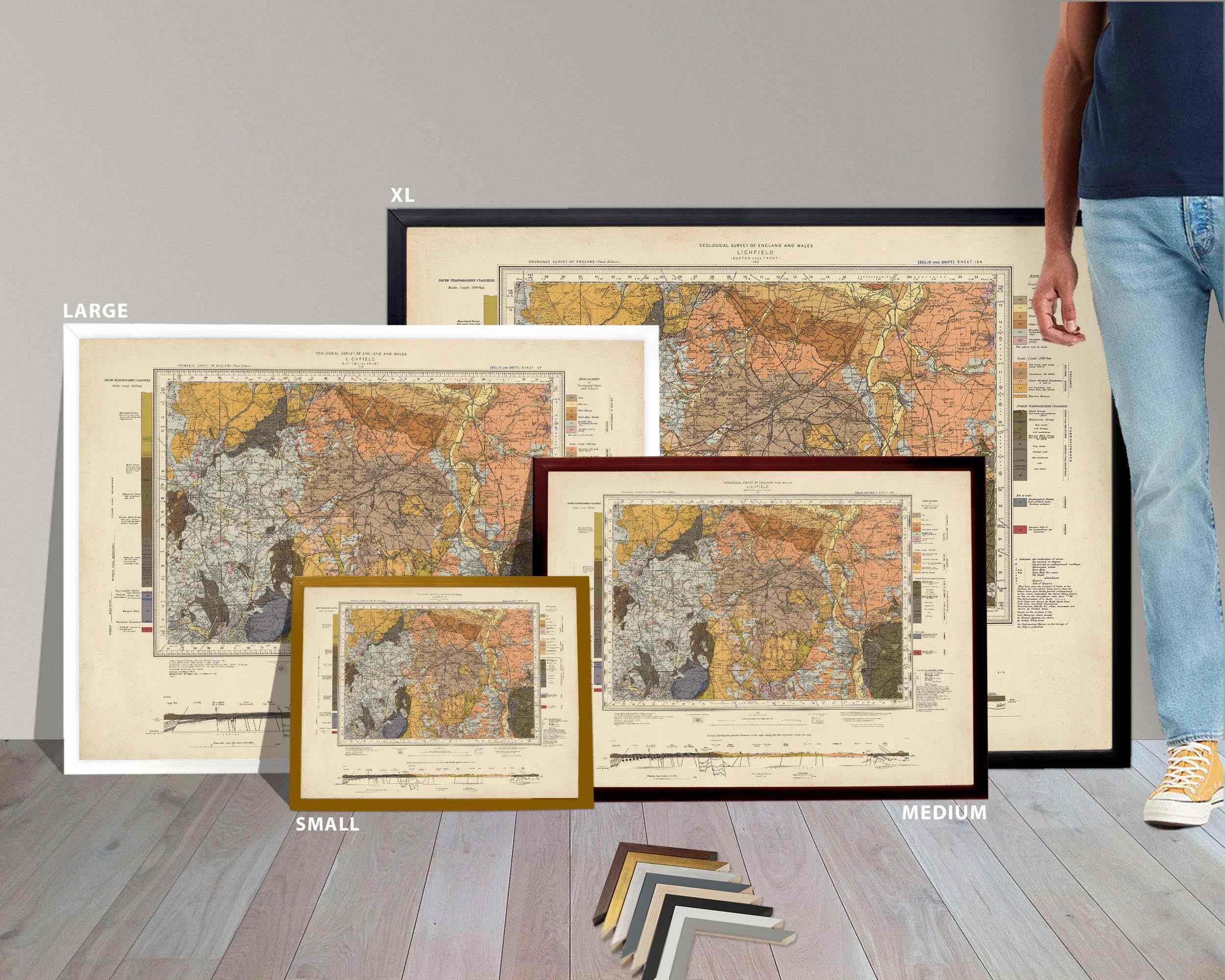 Map of Lichfield } old Geological Chart - Etsy Australia