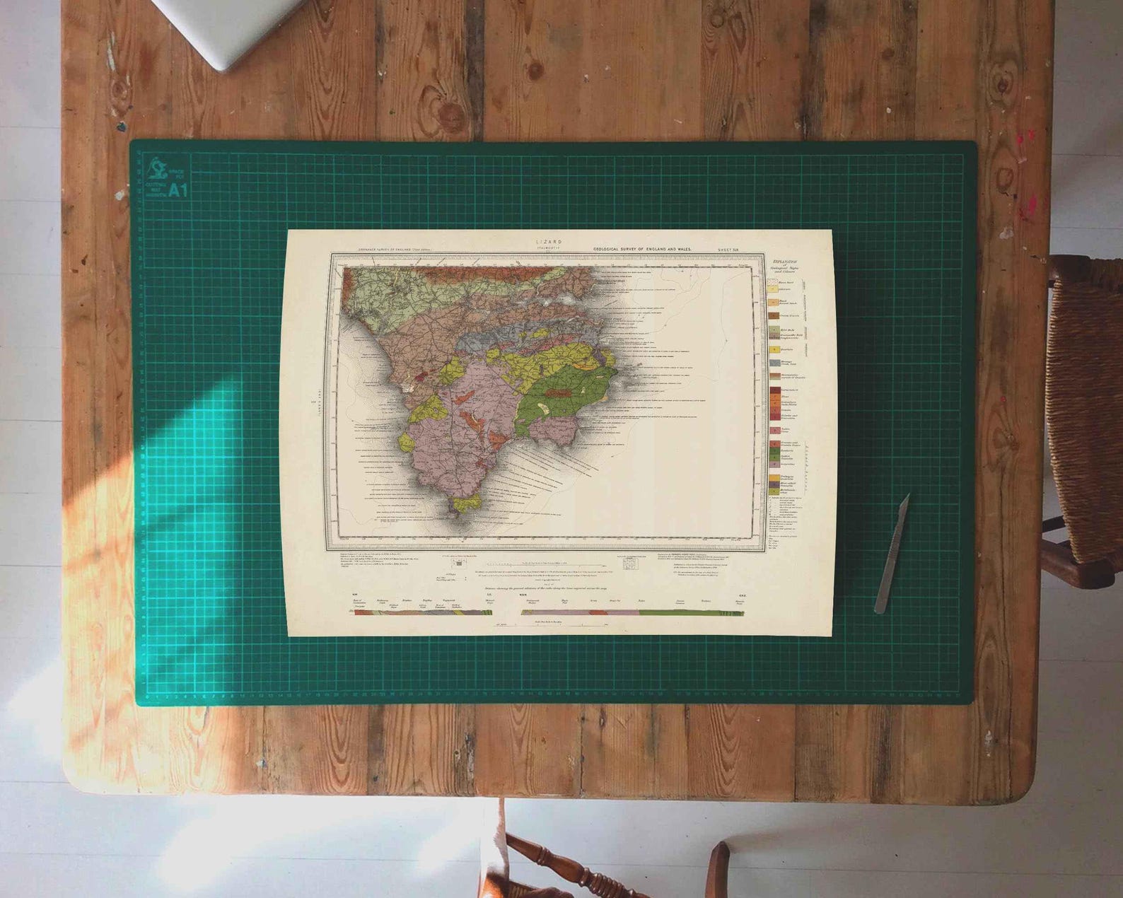 Map of Lizard } old Geological Chart - Etsy Canada