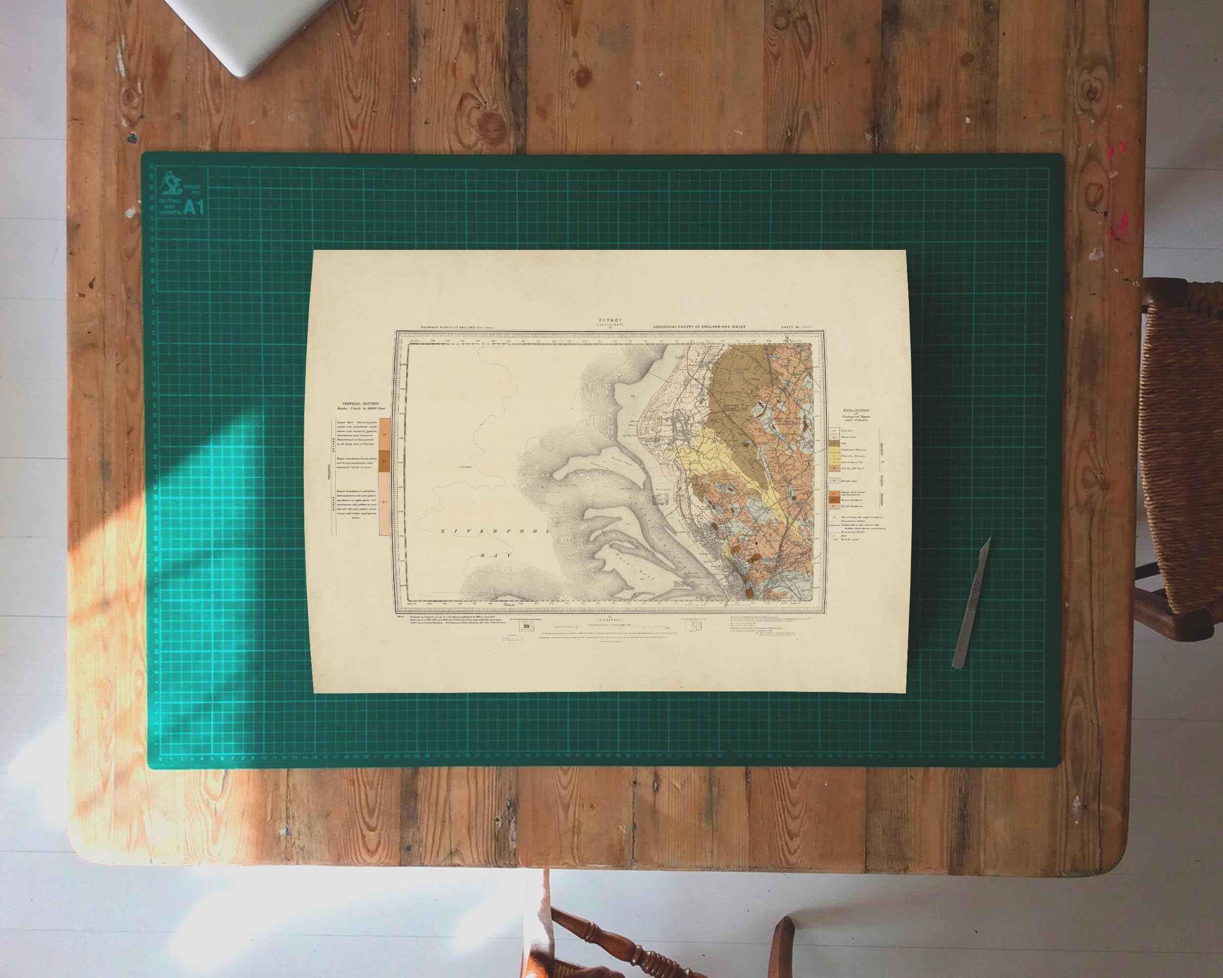 Map of Formby } old Geological Chart - Etsy