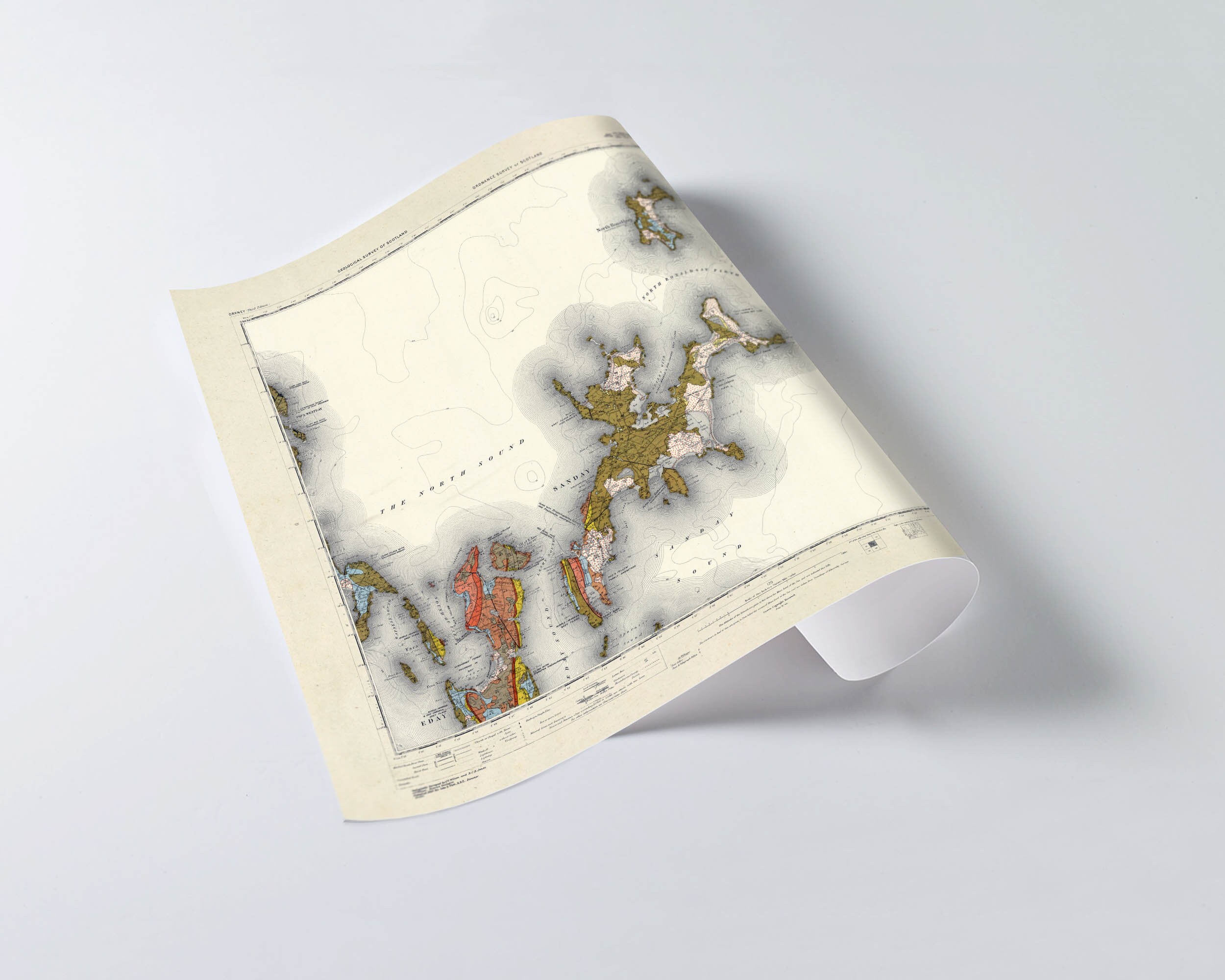 Old Sanday Geological Map Tarbertdibidilglendibadle - Etsy
