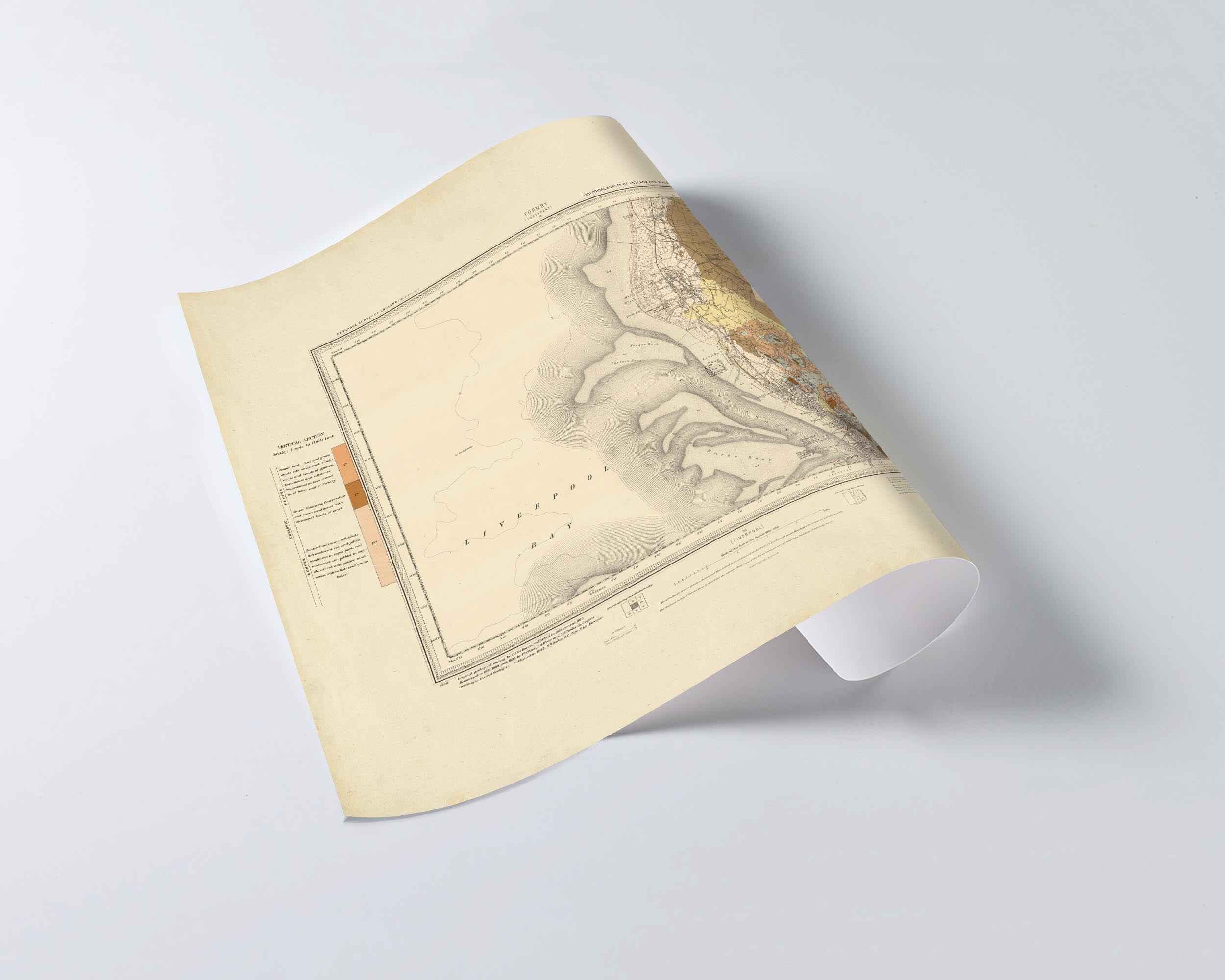 Map of Formby } old Geological Chart - Etsy