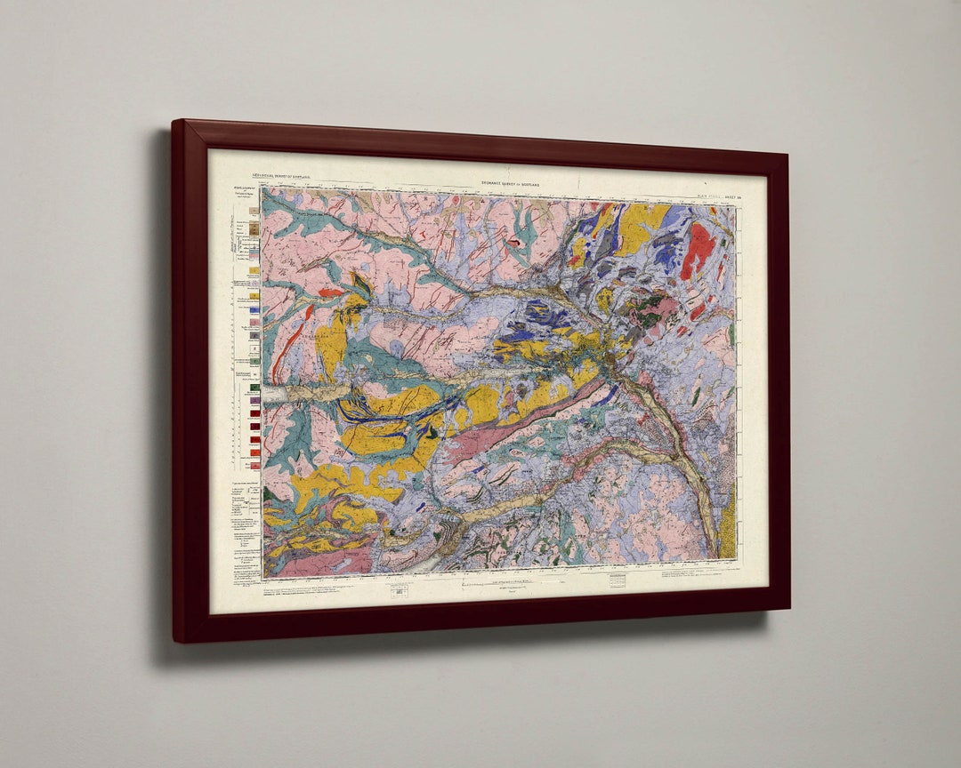 Map of Blair Athole } moulin, Pitlochry, Grandtully Geology - Etsy