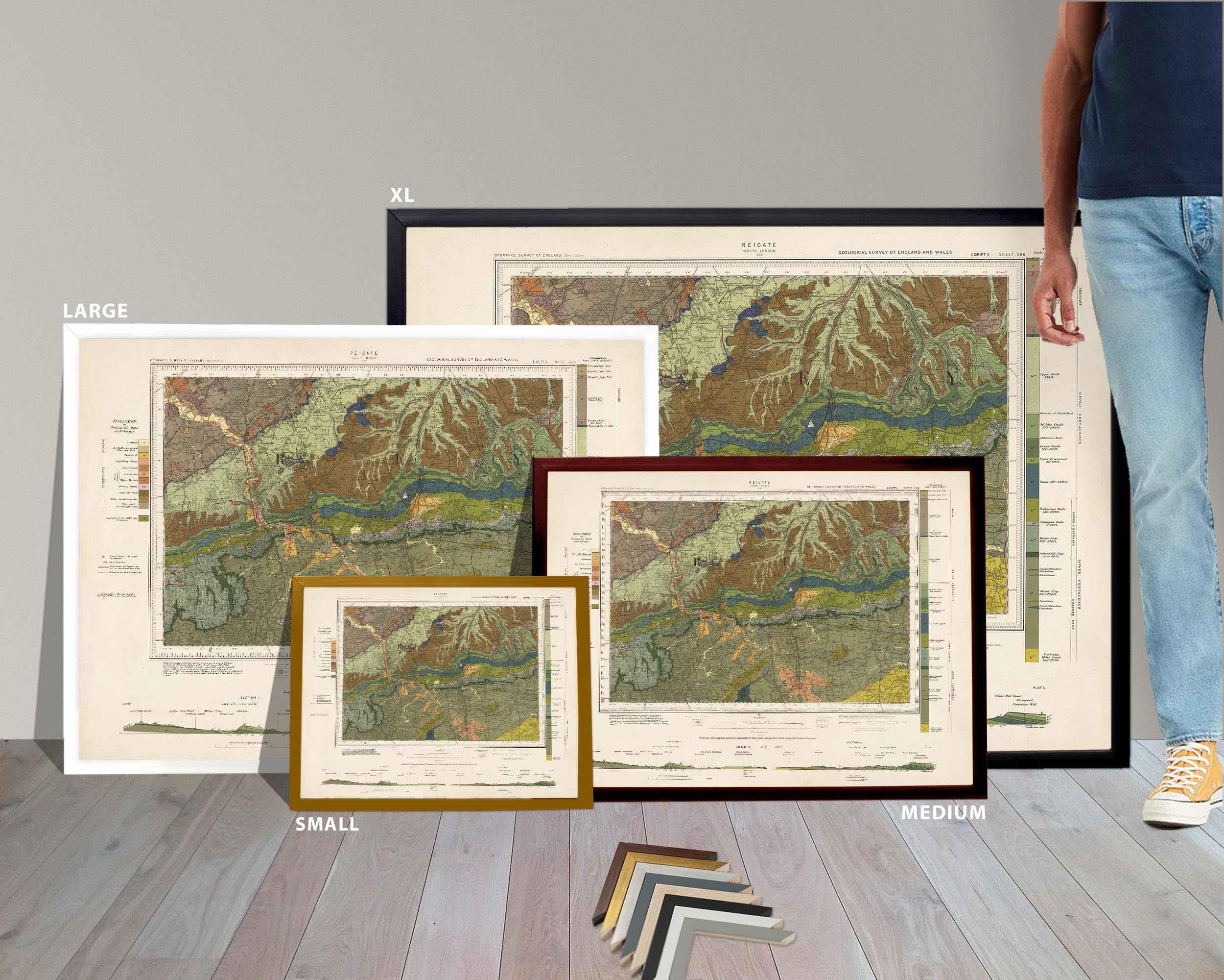 Map of Reigate } old Geological Chart - Etsy