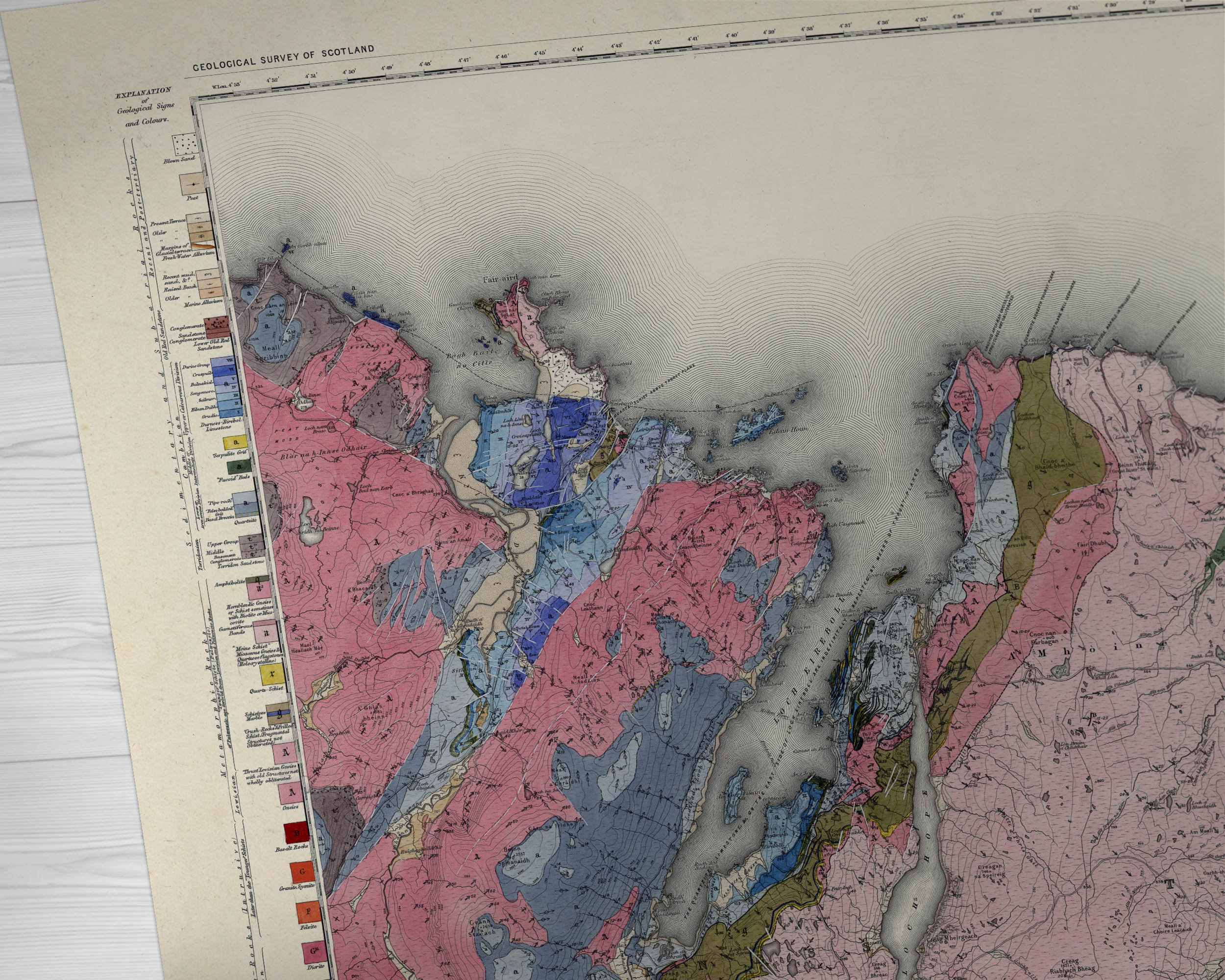 Map of Tongue } tongue, Ribigill, Talmine Geology - Etsy