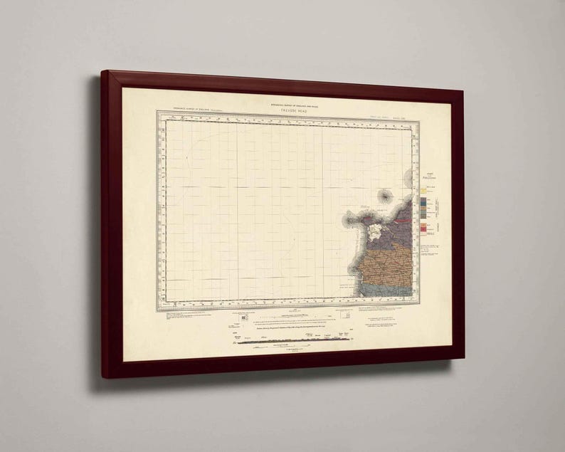 Map of Trevose Head } old Geological Chart - Etsy
