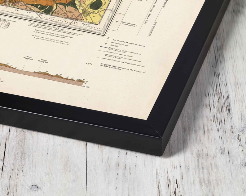 Map of Cirencester } old Geological Chart - Etsy