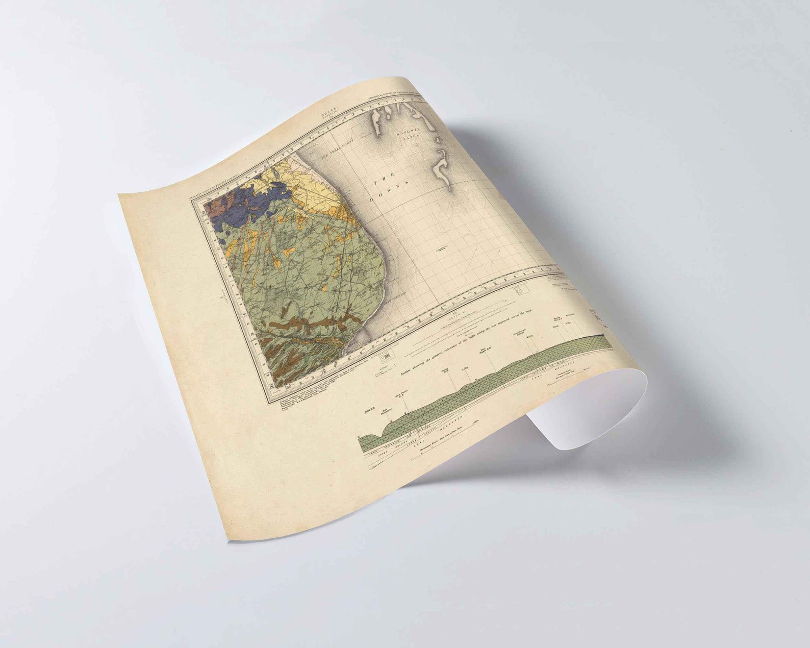 Map of Dover } old Geological Chart - Etsy Canada