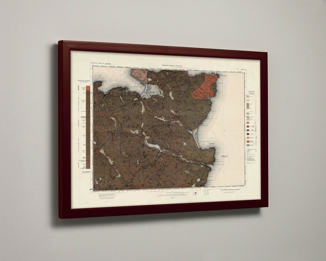 Map of Wick } wick, Staxigoe, Ackergill Geology - Etsy