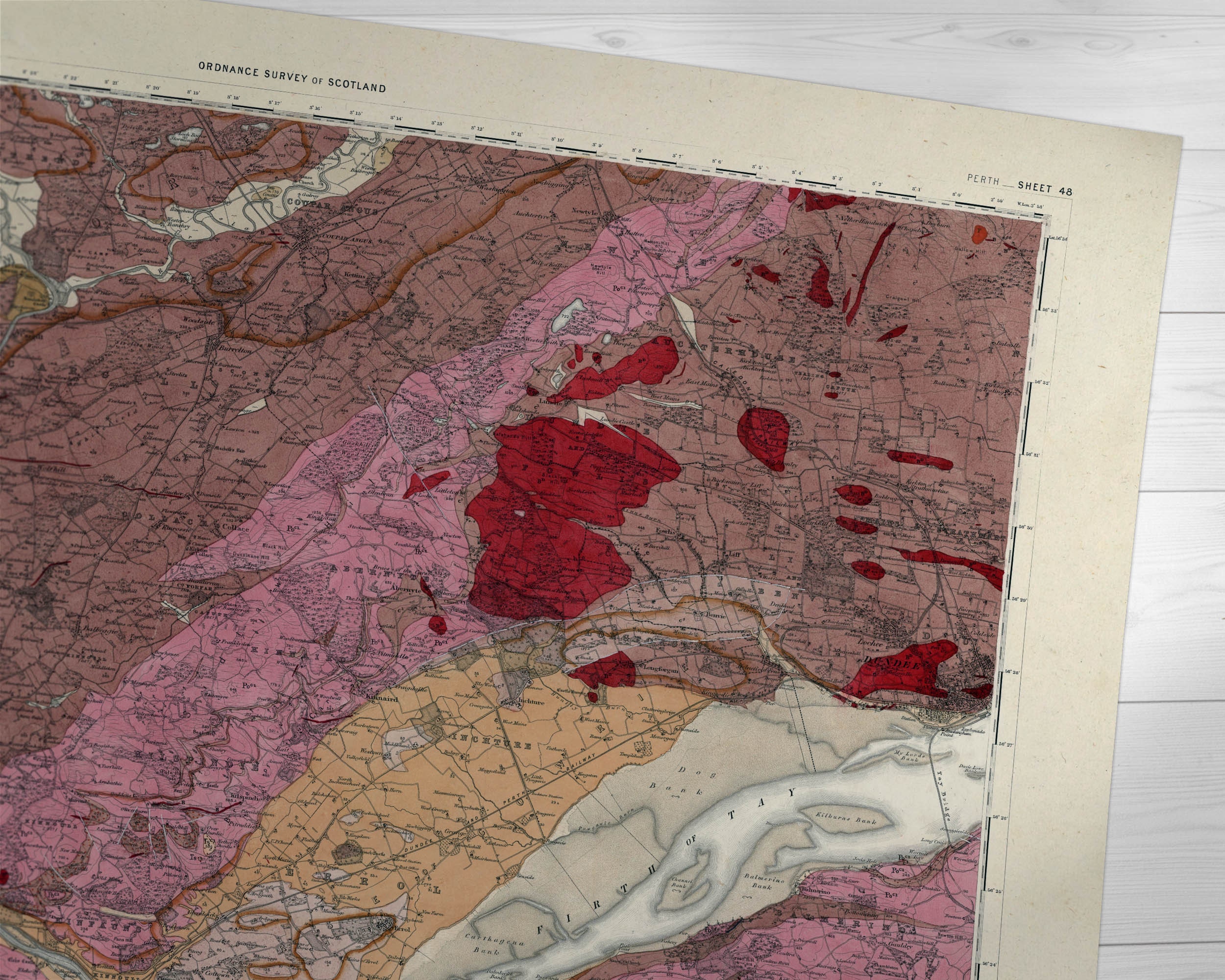 Old Perth Geological Map Perth,new Scone,kinfauns,luncarty,tayside ...