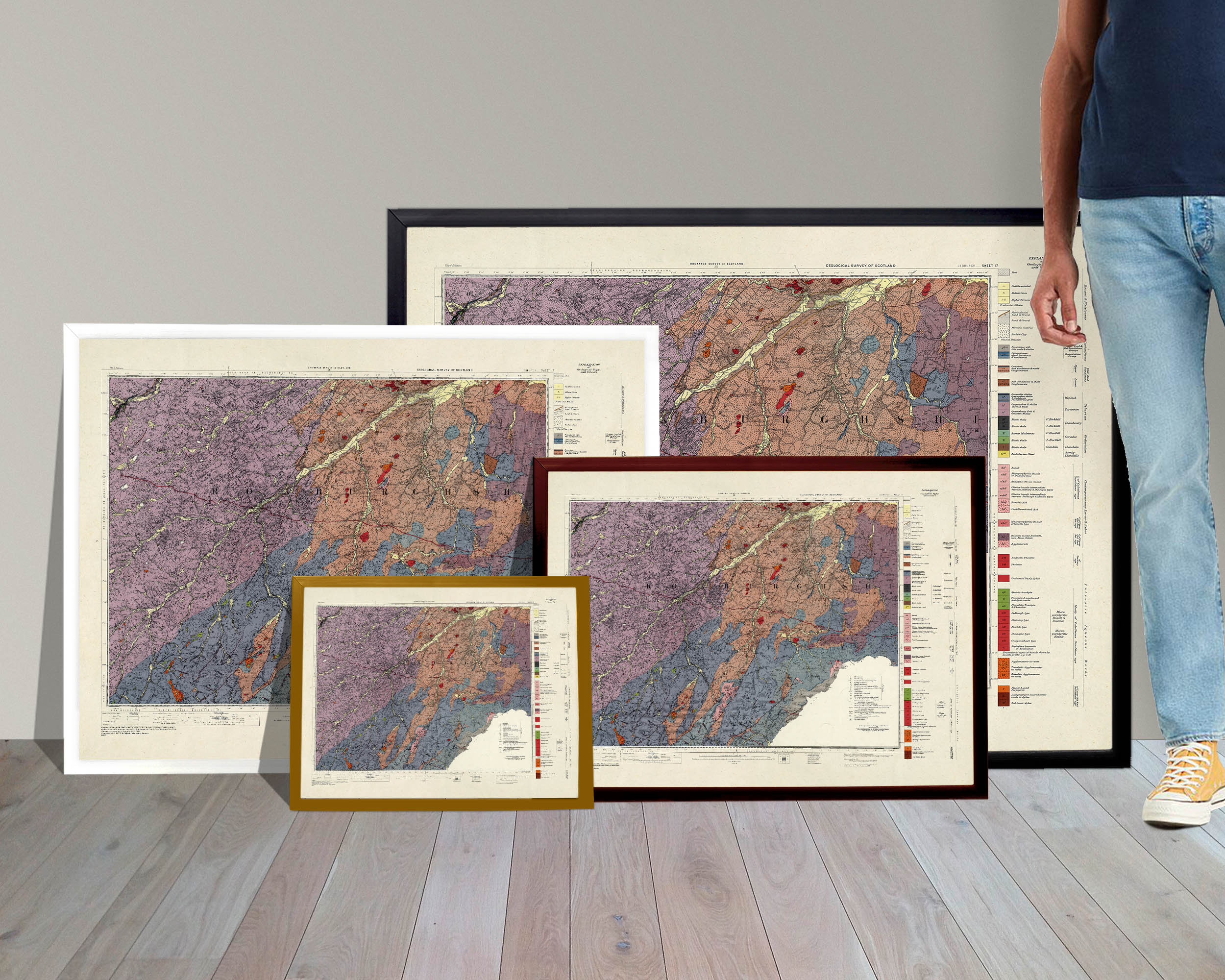 Map of Jedburgh } jedburg, Jedburgh, Lanton Geology - Etsy