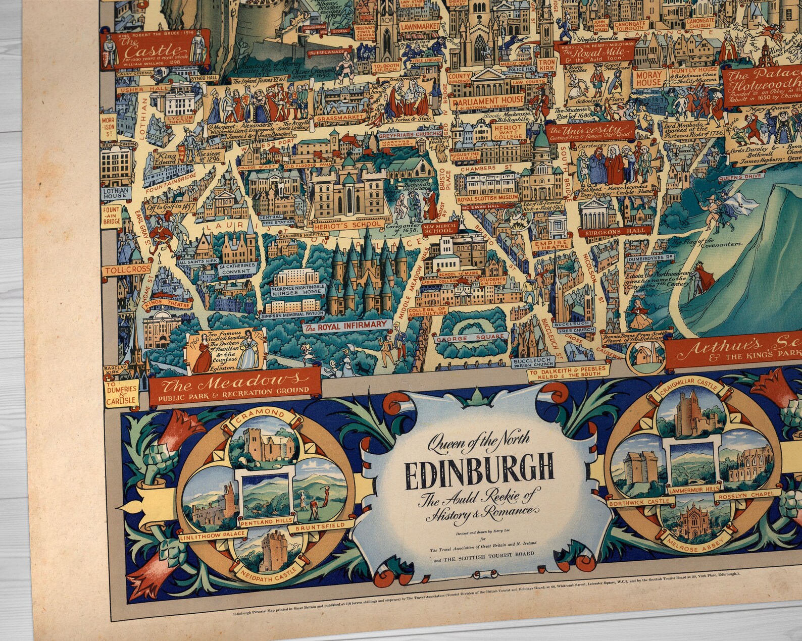 Old Map of Edinburgh - Pictorial Vision of Edinburgh, Auld Reekie ...