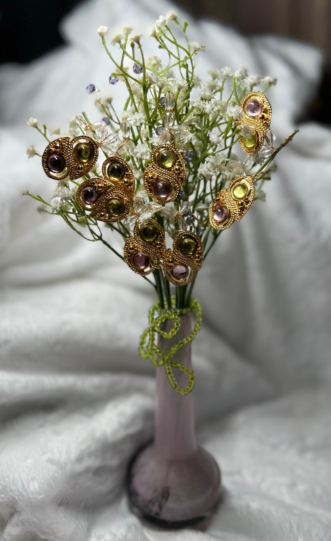 Blissful Button Tree 36 / Button Flower Bouquet /button Flower Bouquet ...