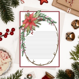 Christmas Writing Paper Poinsettia - Etsy