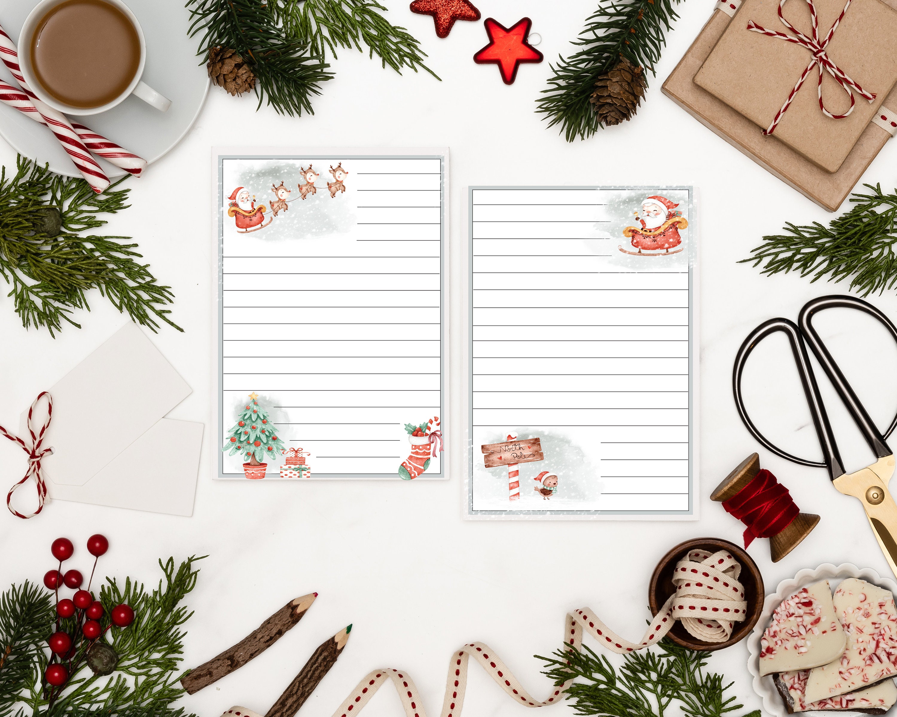 Printable Christmas Writing Paper Bundle - Etsy