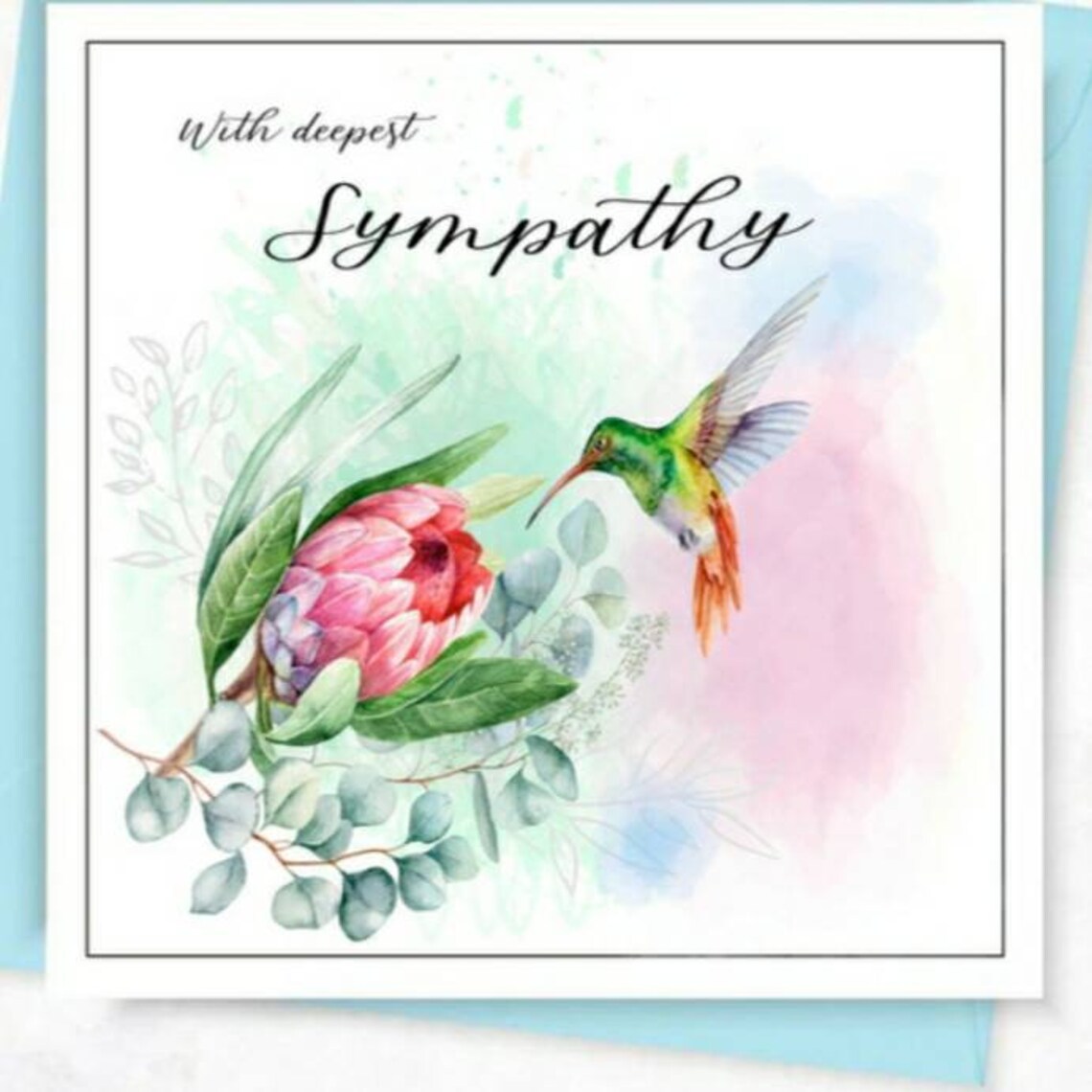 Hummingbird Sympathy Card Thinking of You Card | Etsy