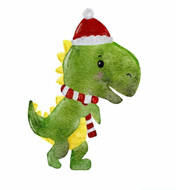 Christmas T-rex Clipart Christmas Dinosaur Digital - Etsy