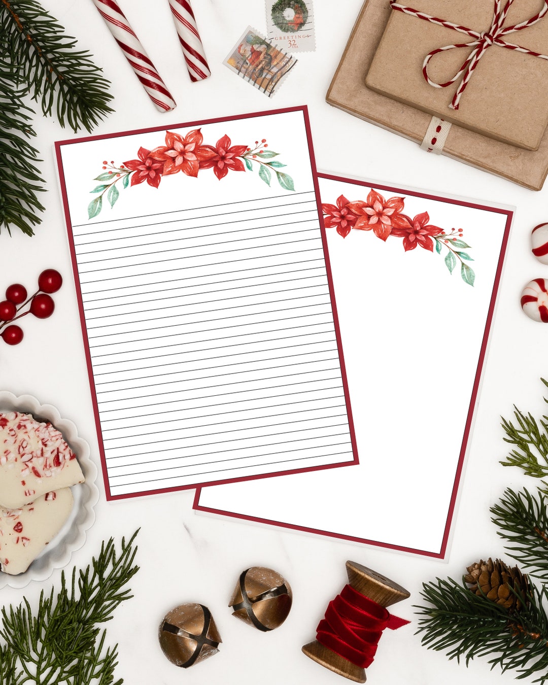 Festive Writing Paper Printable - Etsy