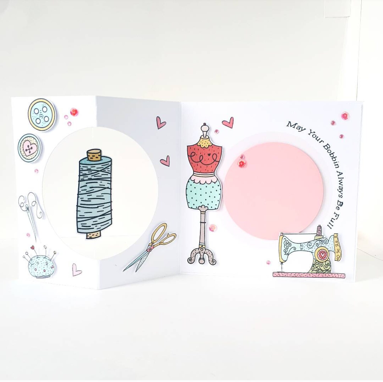Seamstress Birthday Card, Sewing Theme Birthday Card, Cotton Reel ...