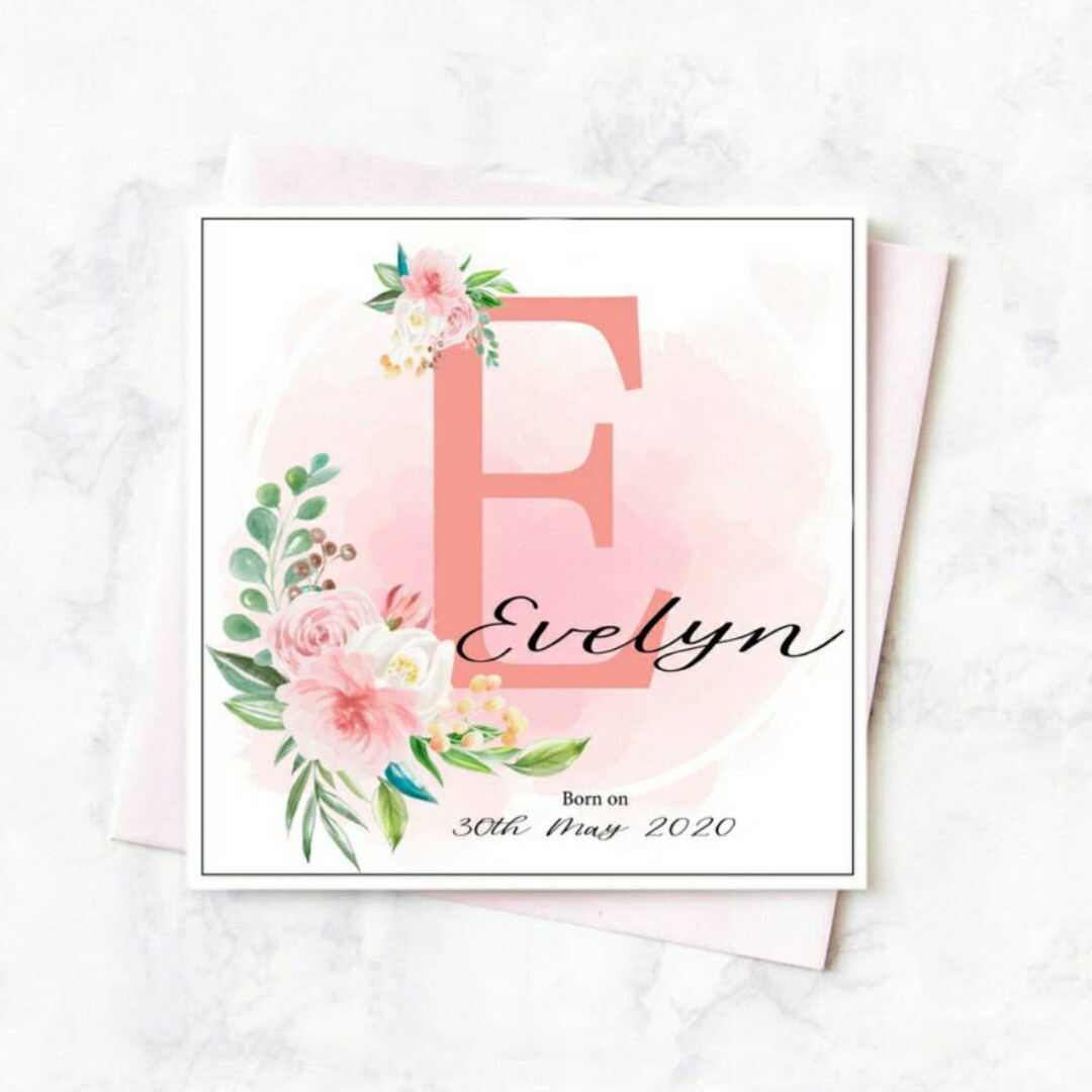 Personalised New Baby Girl Card It's a Girl Name Card - Etsy