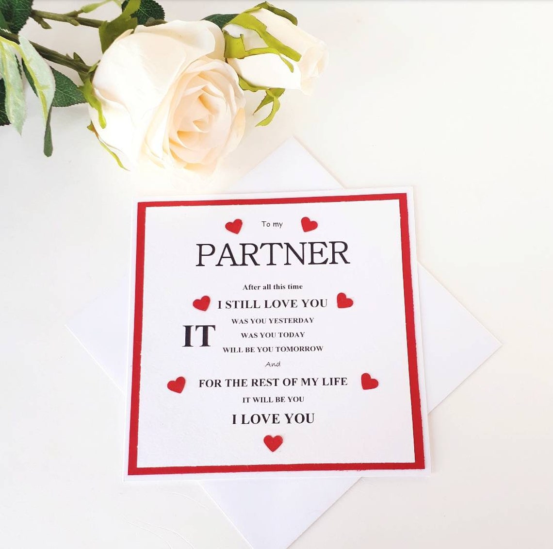 Anniversary Card for Partner Valentine's Card for Partner - Etsy UK