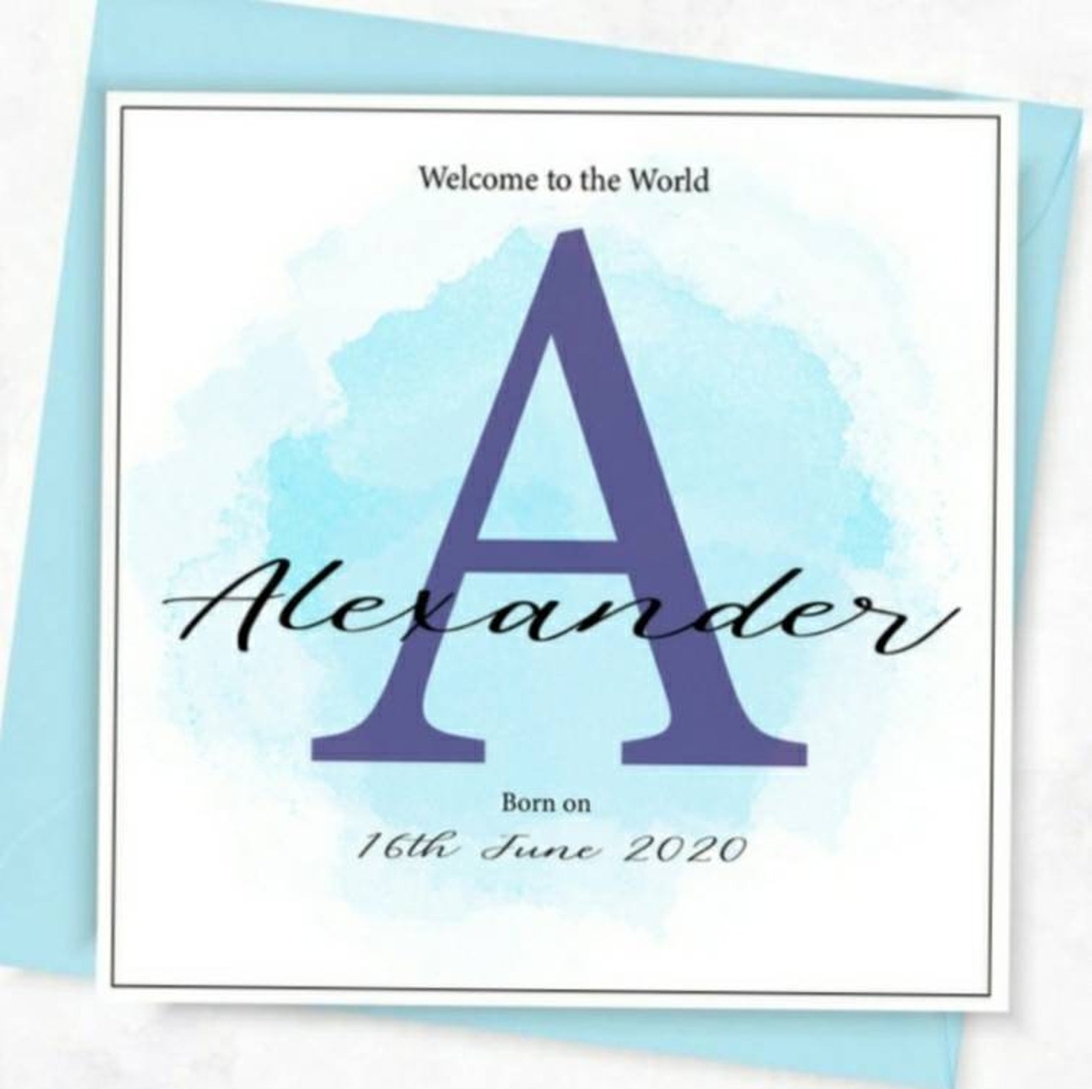 Personalised New Baby Boy Birth Card - Etsy