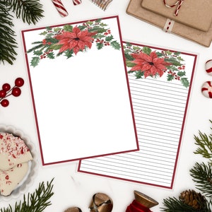 Christmas Writing Paper Poinsettia - Etsy