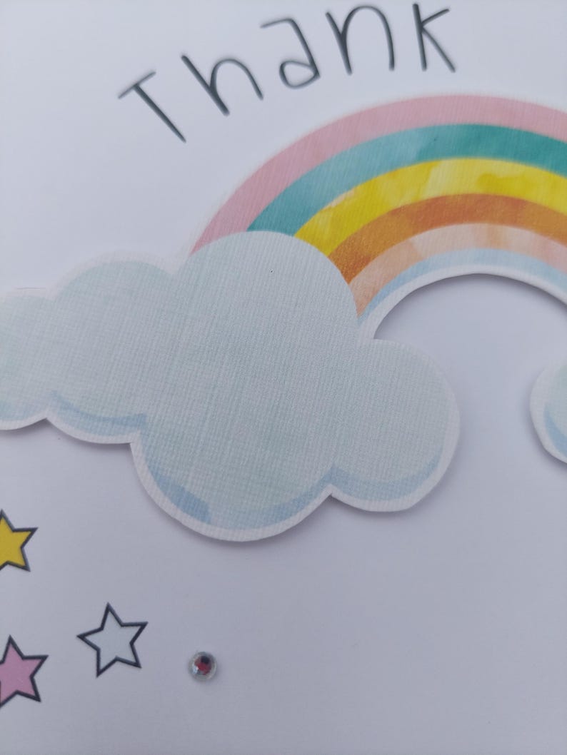 Personalised Rainbow Thank You Card for Teacher and Teaching Assistants ...
