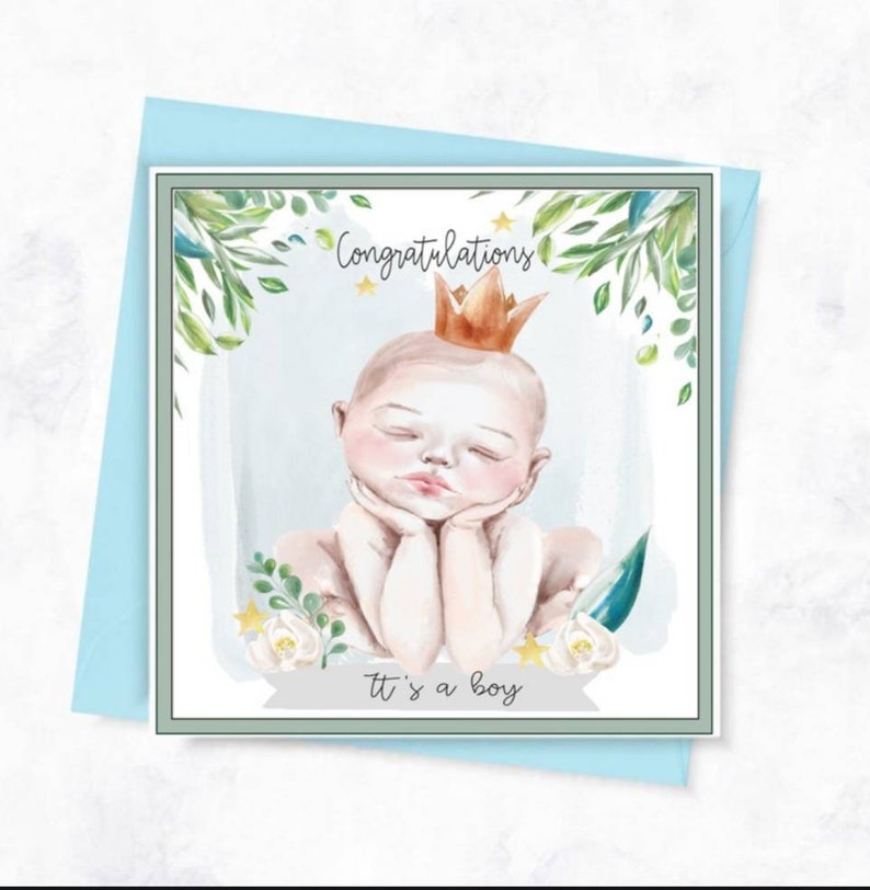 New Baby Boy Card It's a Boy Card Personalised Baby Card - Etsy