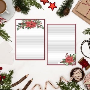 Christmas Writing Paper Poinsettia - Etsy