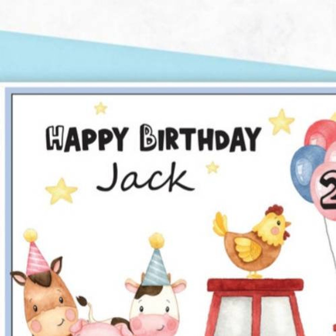 Personalised Farmyard Birthday Card Farm Animals Age Card | Etsy