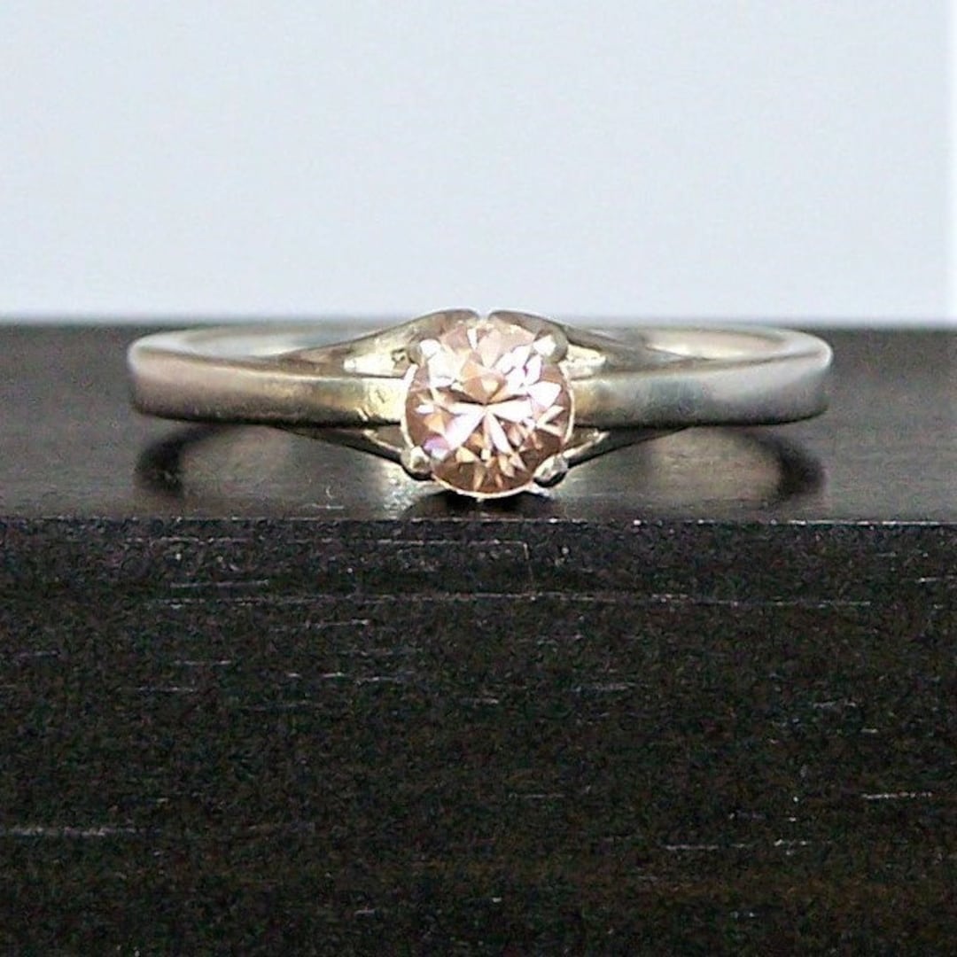 Champagne Rose Zircon Sterling Silver Ladies Genuine Natural Fiery ...