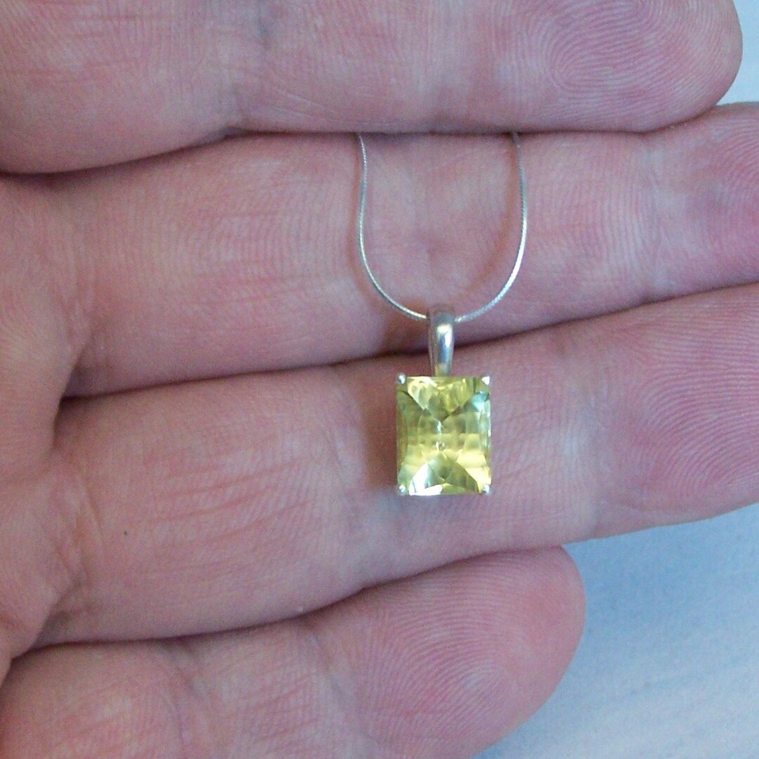 Lemon-lime Quartz Sterling Silver Ladies Genuine Natural Gemstone ...