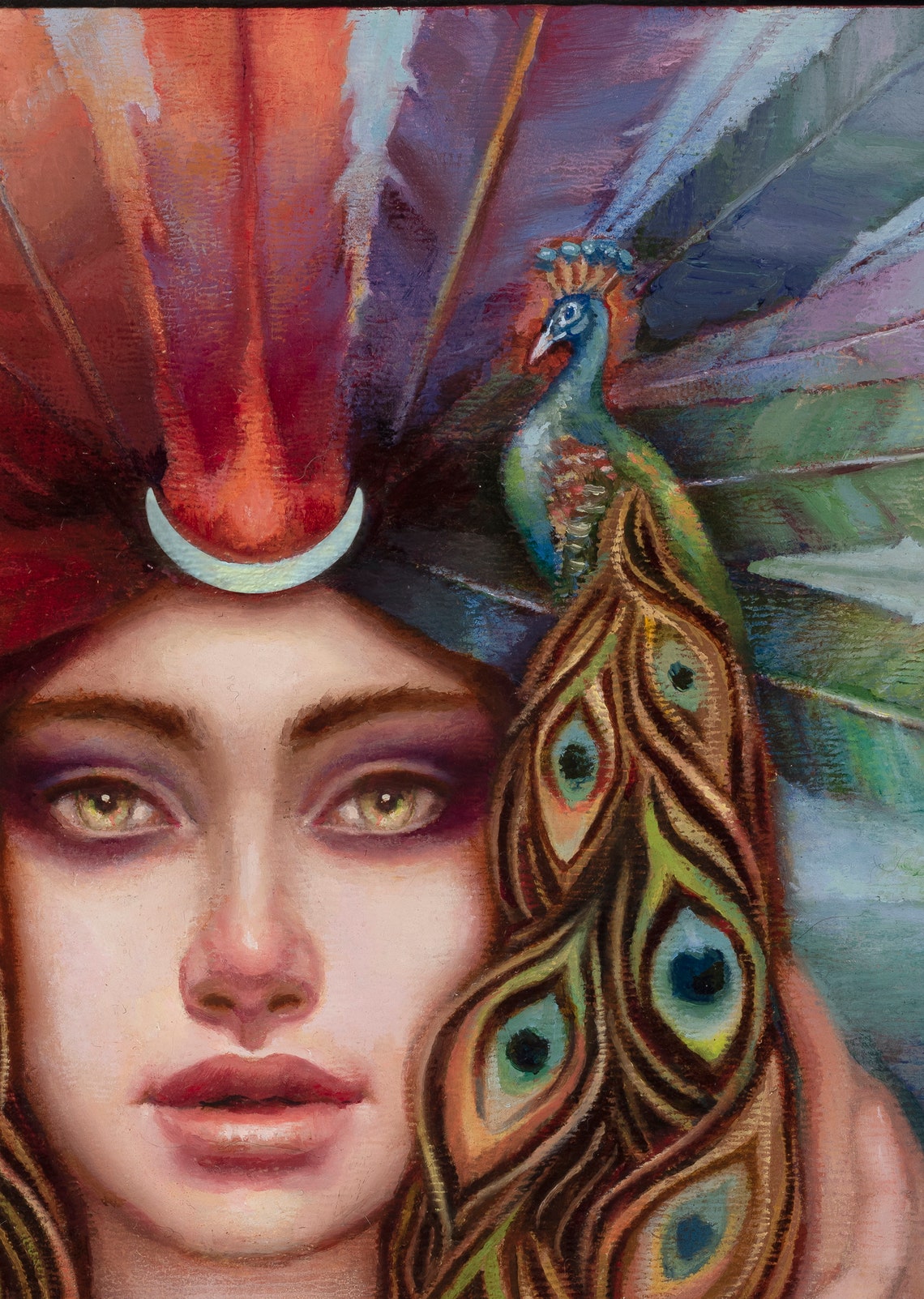 GODDESS ART PRINT Peacock Art-pagan - Etsy