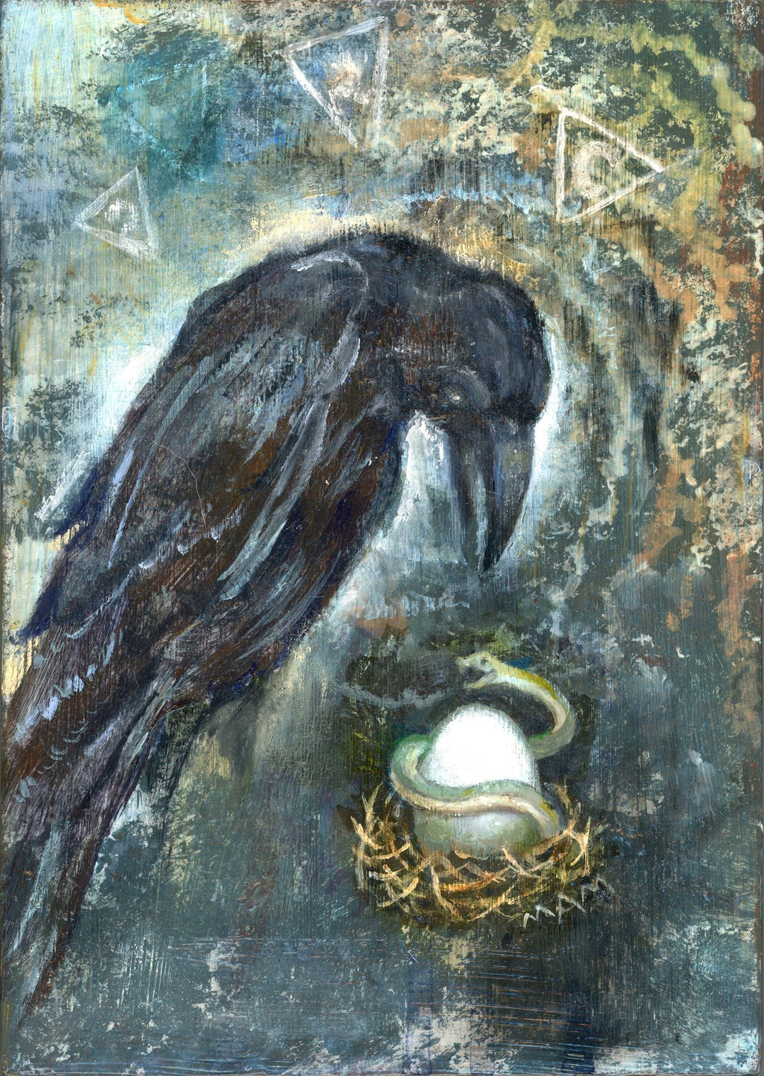 CROW-SNAKE-ALCHEMY- Raven- Unique Art-nest-dark Art-one of a Kind - Etsy