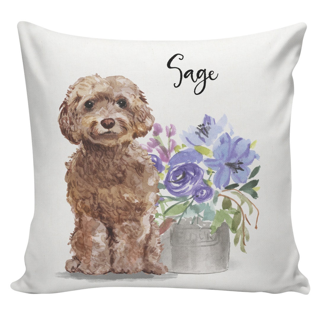 Personalized Dog Christmas Pillow, Custom Gift, Cockapoo, Decorative ...