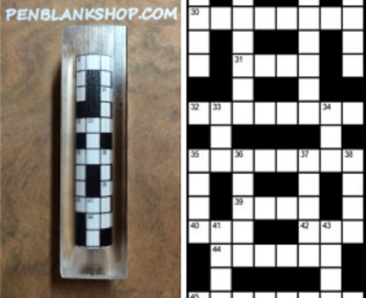 Crossword Puzzle Pen Blank #084 | Pen Blank Shop | Pen Blanks For ...