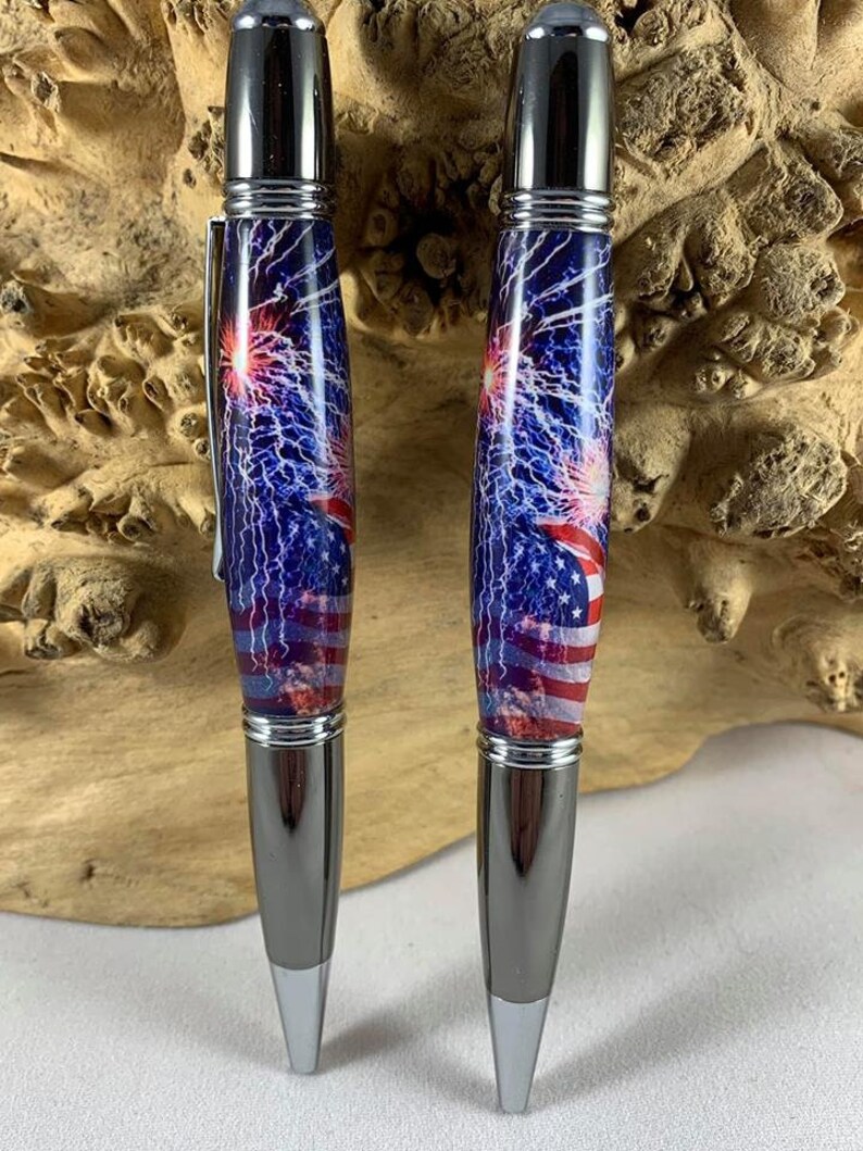United States Flag/fireworks Pen Blank #022 - Etsy