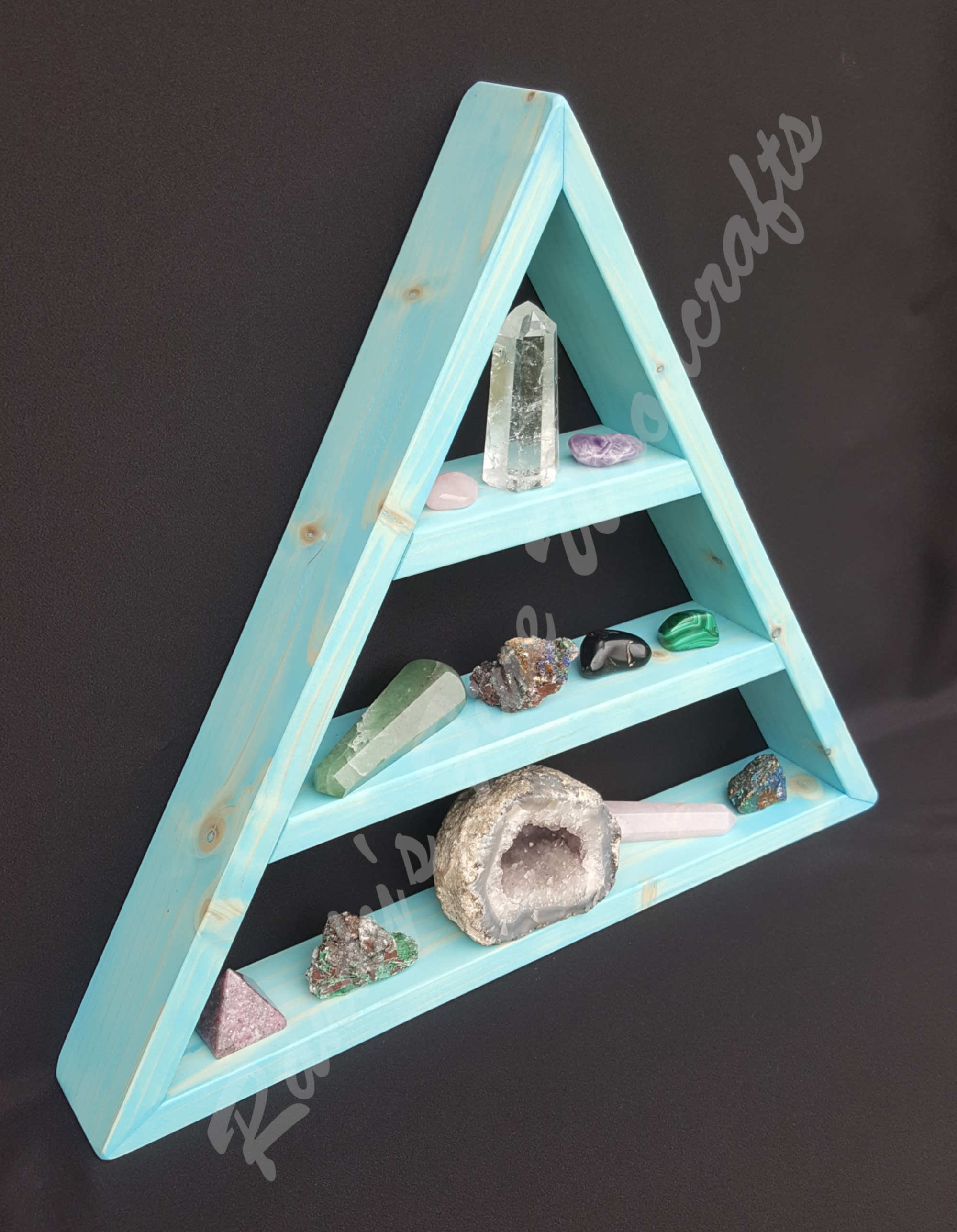 Rock Display Shelf Triangle Blue Green Aquamarine Medium Geometric ...