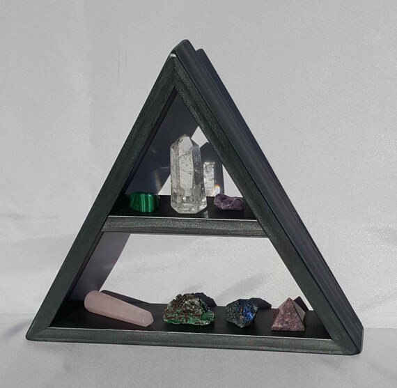 Crystal Display Case Healing Rock Altar Black Pearl Small | Etsy